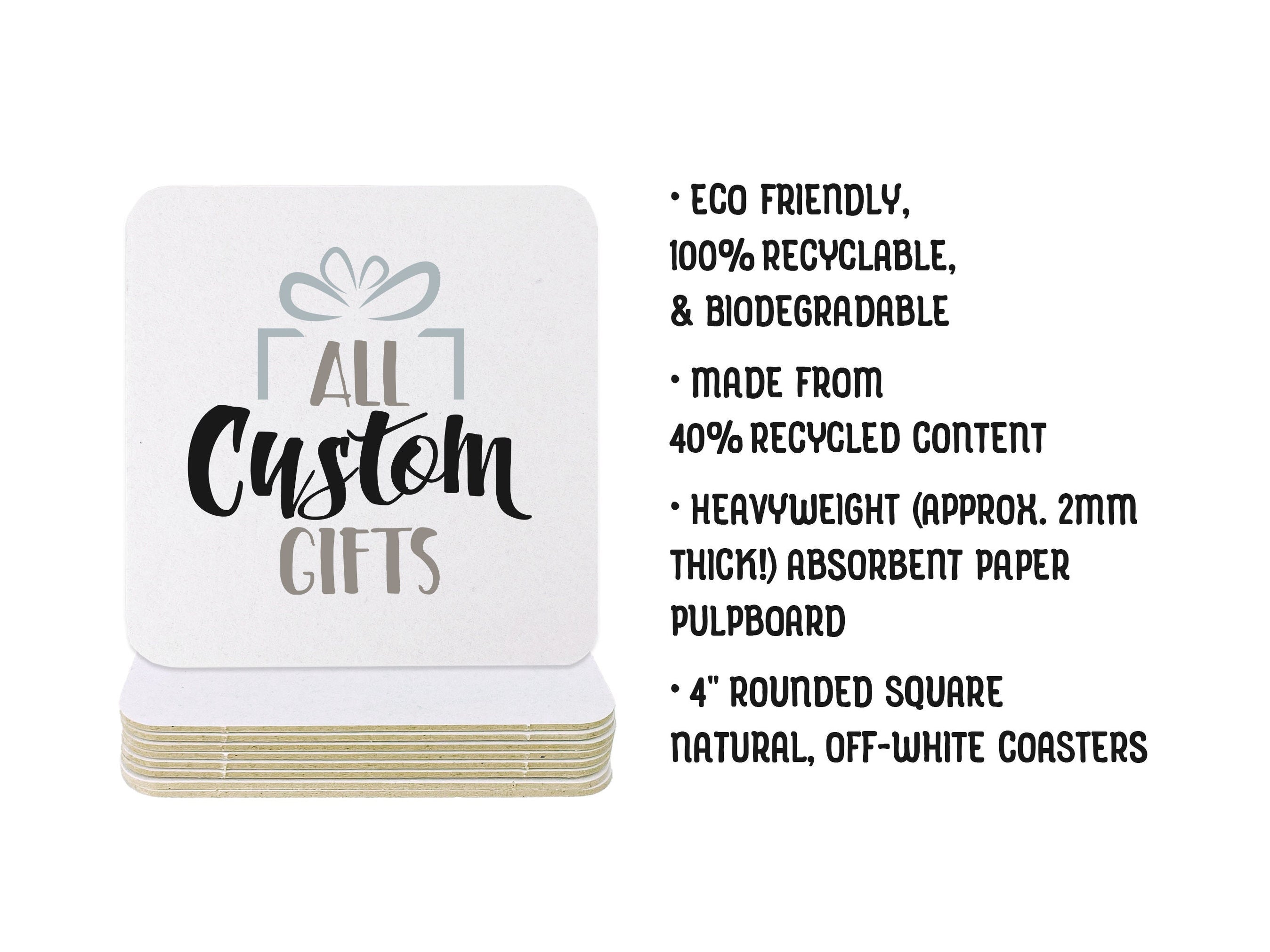 Custom Mixed Drink Bar Coasters — All Custom Gifts