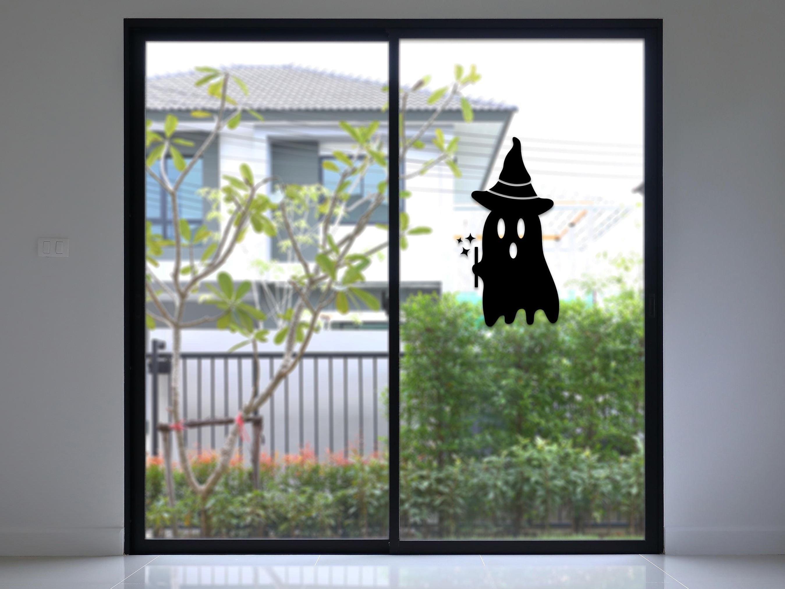 Ghost Witch Window Sticker | Vinyl Decal — All Custom Gifts