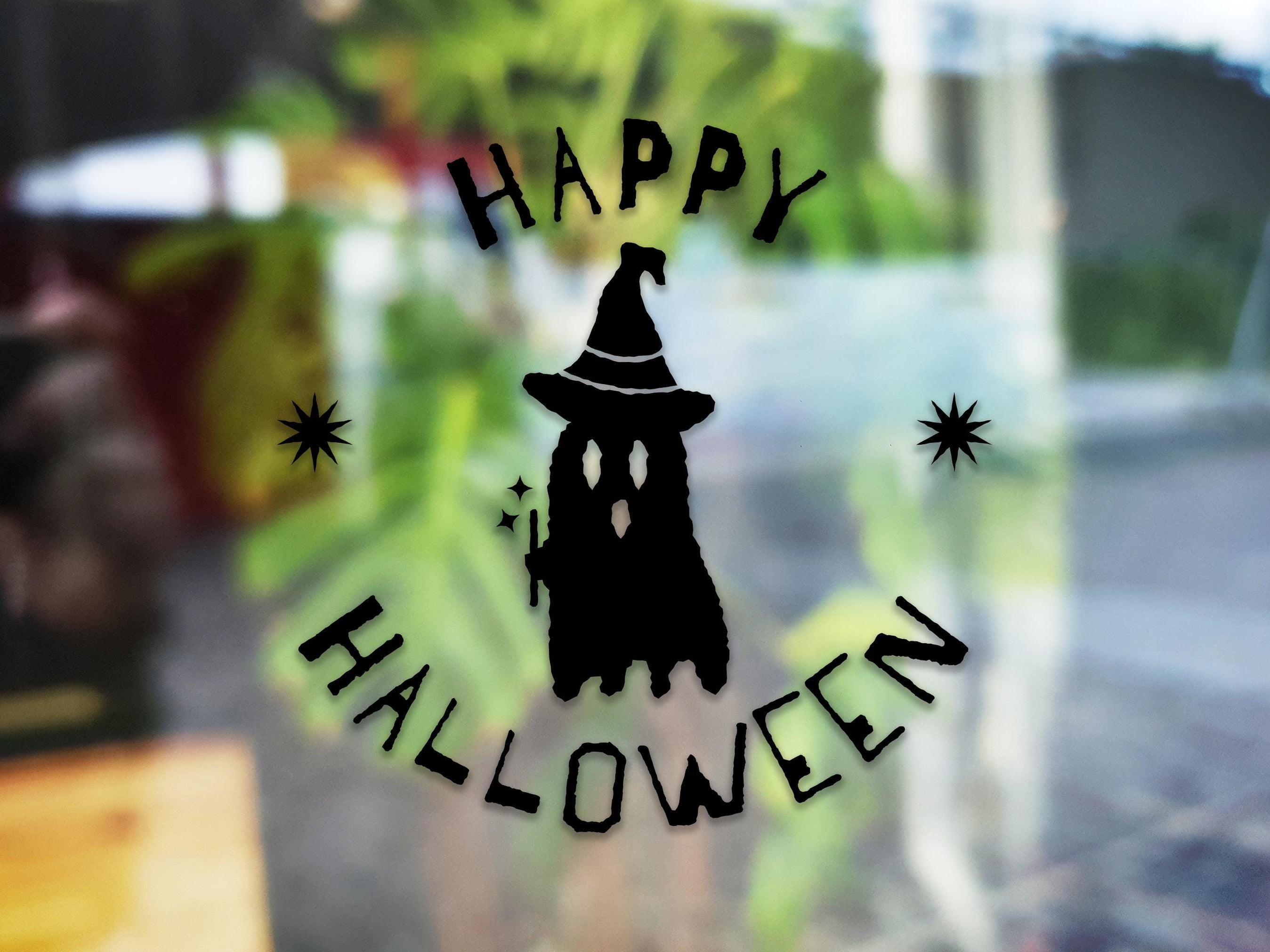Happy Halloween Ghost Window Sticker | Vinyl Decal — All Custom Gifts
