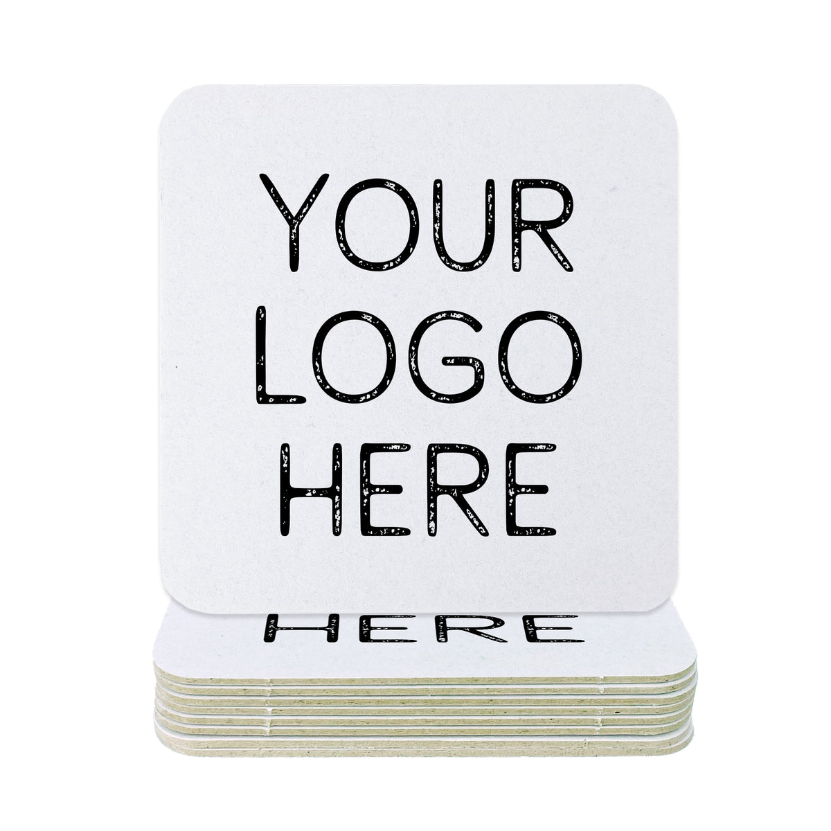 Your Own Custom Logo on Square Paper Coasters — All Custom Gifts