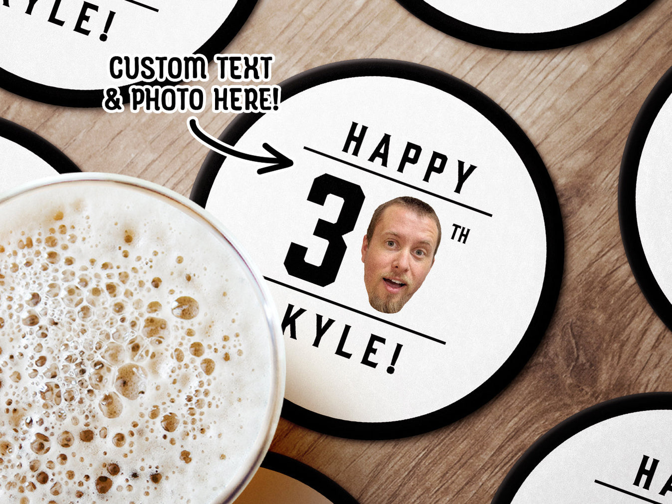 Custom Drink Coasters | Home Bar Coaster | Birthday & Wedding Coasters ...