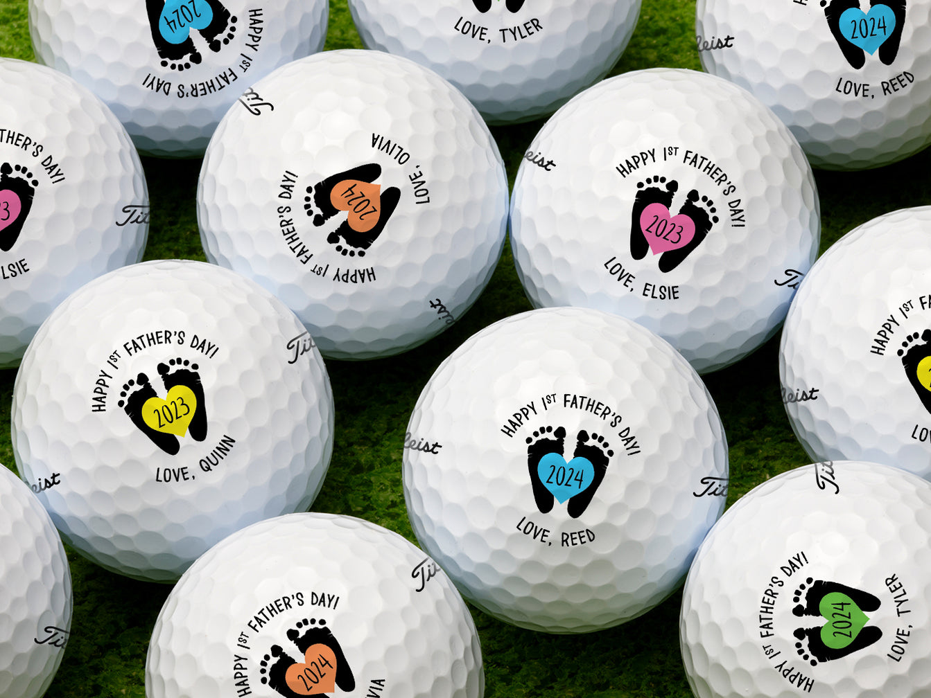 First Father's Day Golf Balls | Baby Footprint | Gift for New Dad — All ...