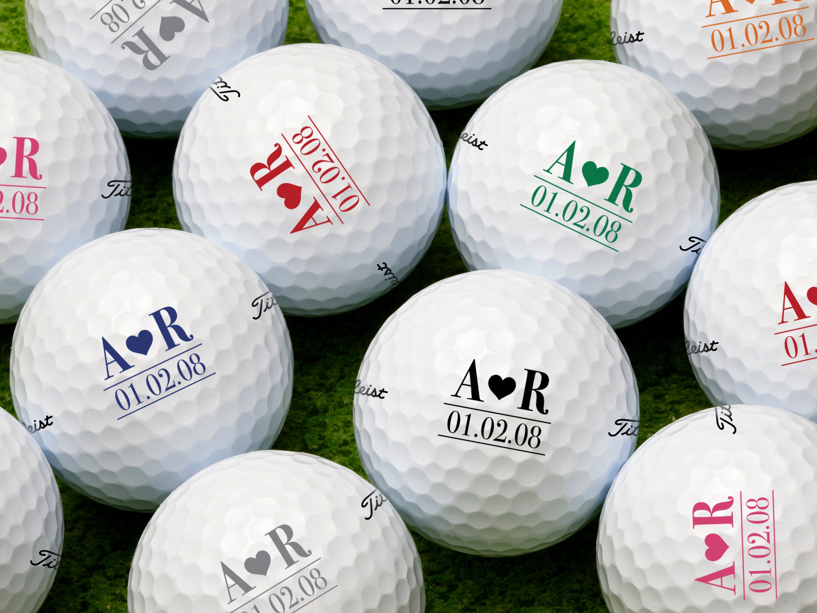 Custom Initials and Heart Golf Balls | Custom Love Golf Balls — All ...
