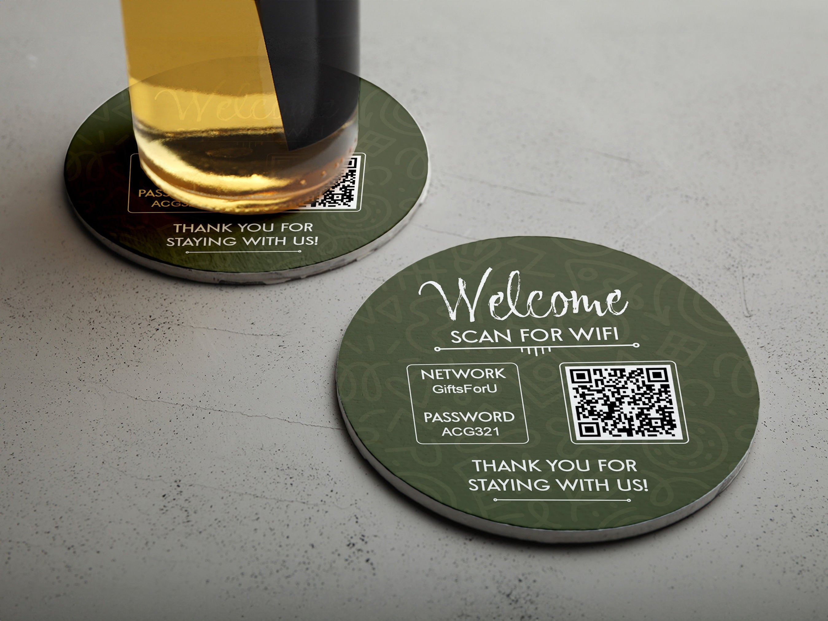 Upload Your QR Code Design | Round Coasters — All Custom Gifts