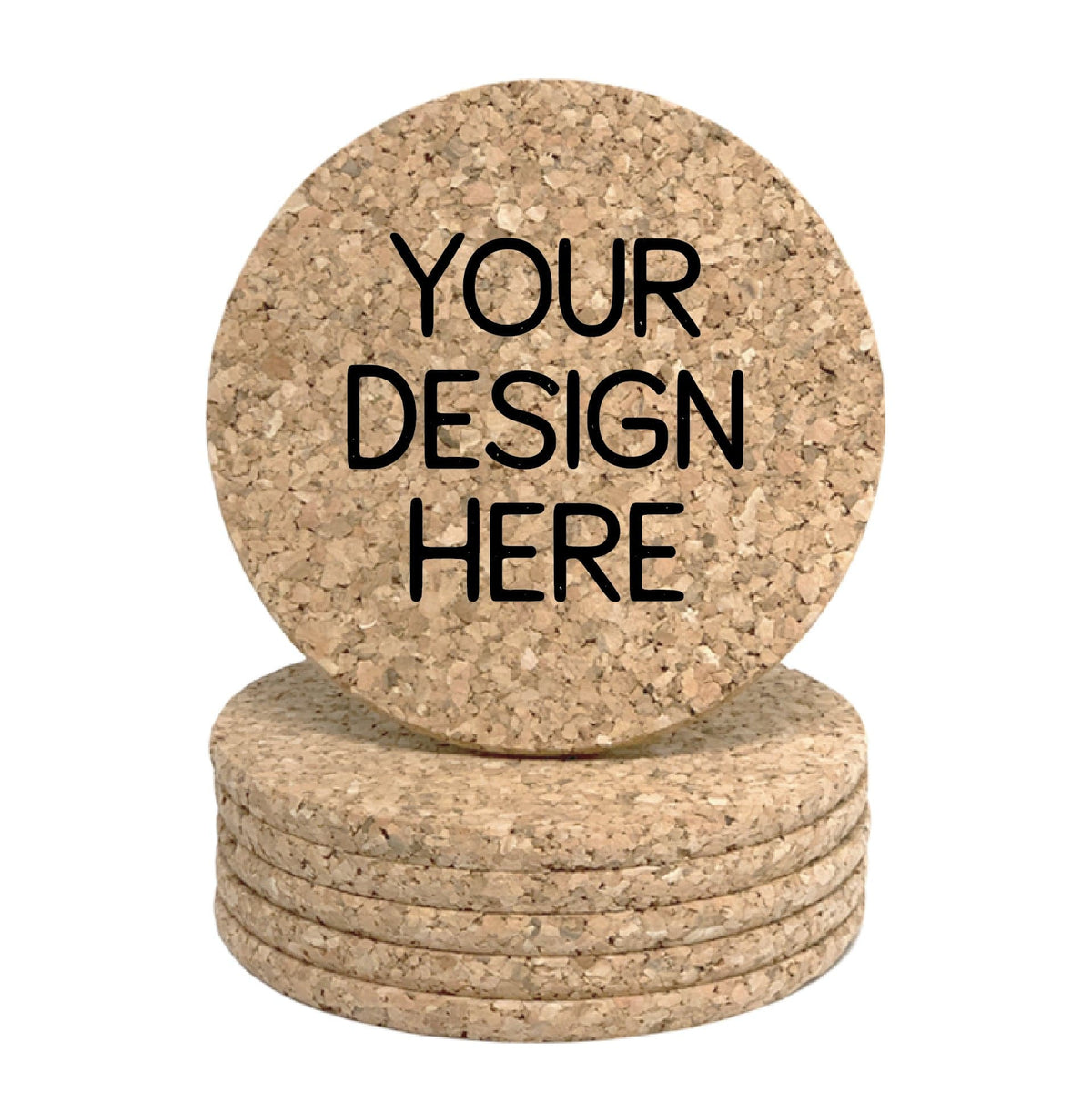 Your Custom Design on 4" Round Cork Coasters — All Custom Gifts