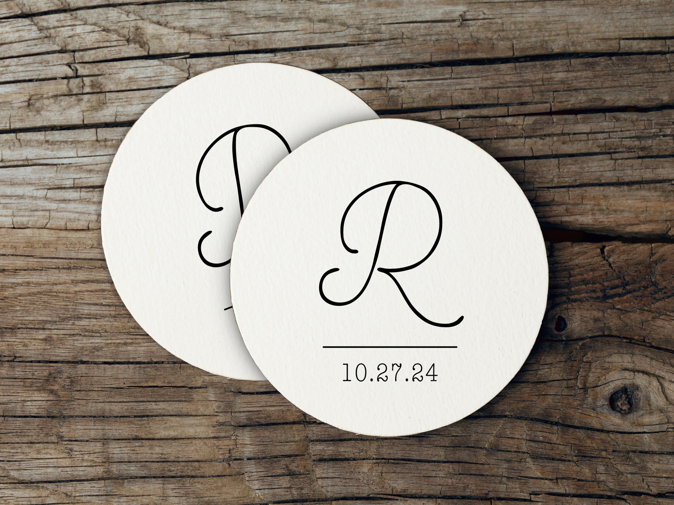 Elegant Monogrammed Initial Wedding Coasters — All Custom Gifts