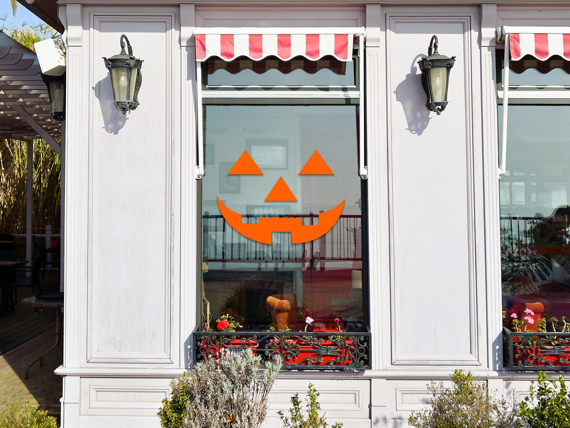 Happy Pumpkin Face Window Sticker Kit | Vinyl Decal — All Custom Gifts