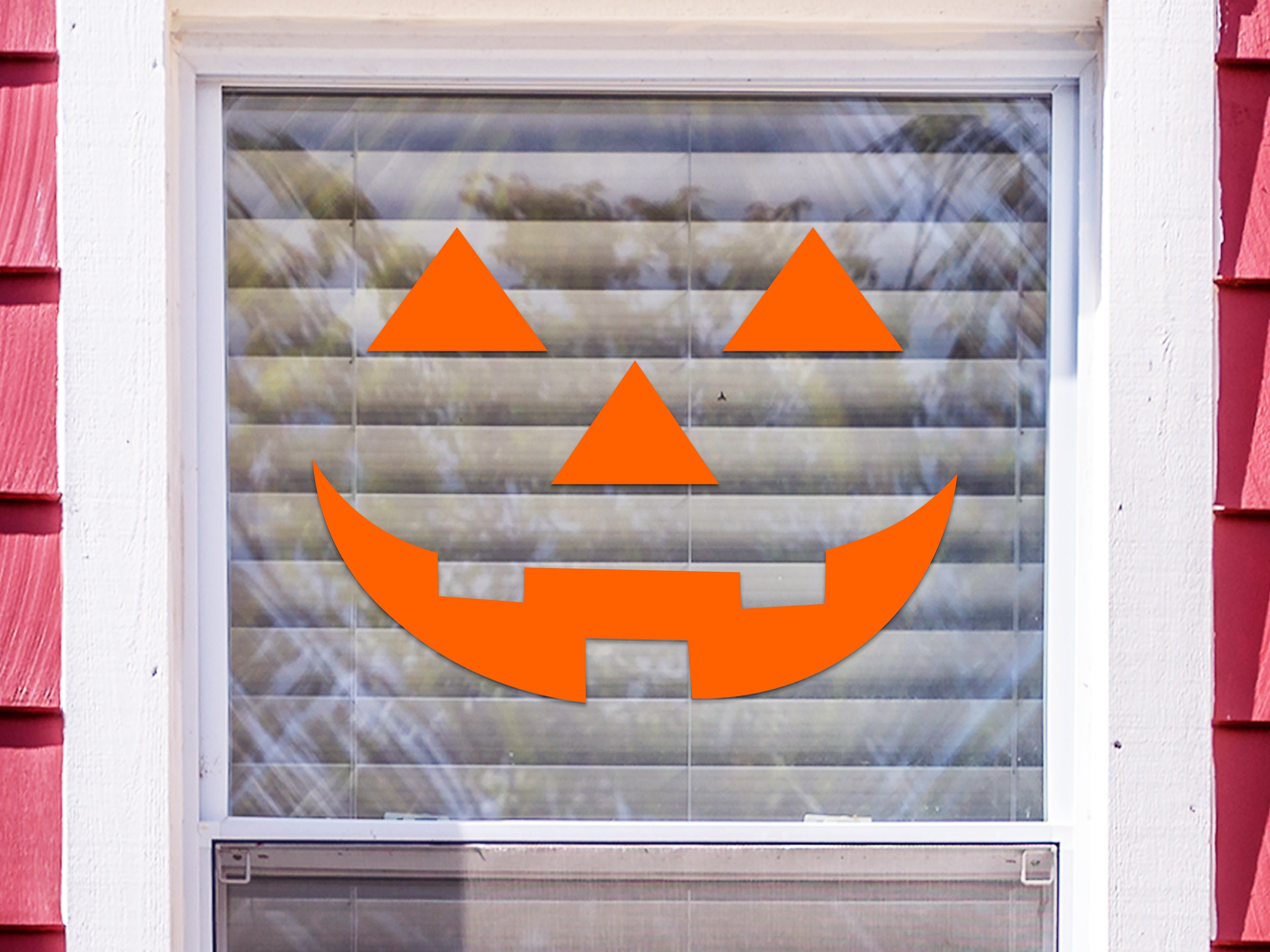 Happy Pumpkin Face Window Sticker Kit | Vinyl Decal — All Custom Gifts